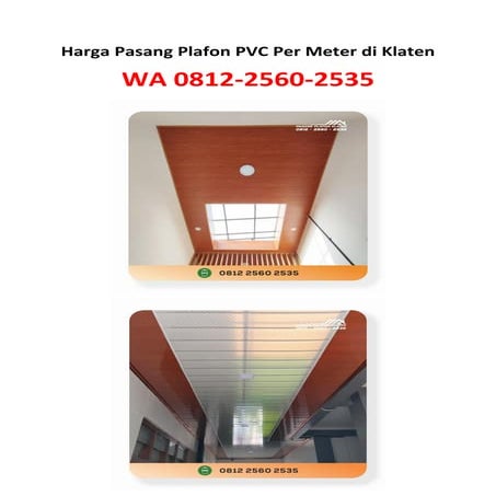 WA 0812-2560-2535, Harga Pasang Plafon PVC Per Meter di Klaten | PDF