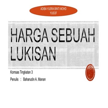 Harga Sebuah Lukisan KOMSAS Tingkatan 3 | PPTX