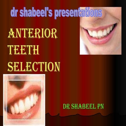anterior tooth selection | PPT