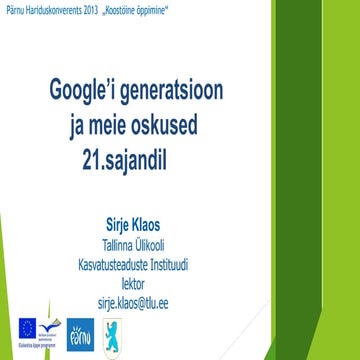 Hariduskonverentsile s.klaos | PDF