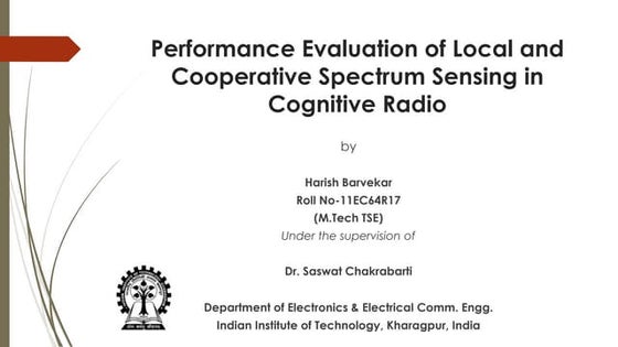 Cognitive radio network spectrum sensing | PPT