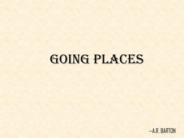 Going Places - A R Barton | PDF