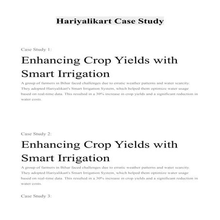 Hariyalikart Case Study of helping farmers in Bihar | PDF