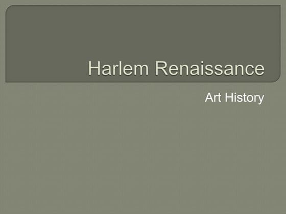 Harlem Renaissance Visual Art | PPT