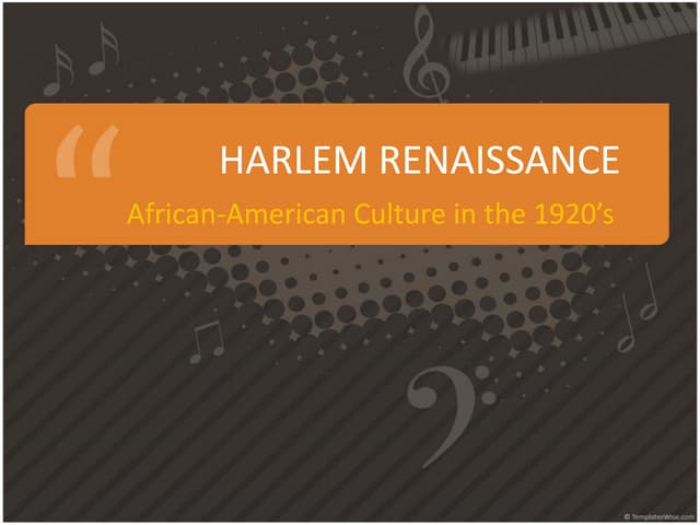 Harlem Renaissance Power Point | PPT