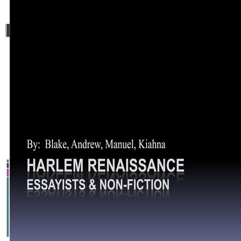 Harlem renaissance | PPTX | Books and Literature