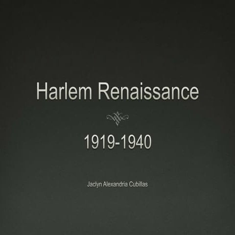 Harlem Renaissance Power Point | PPT