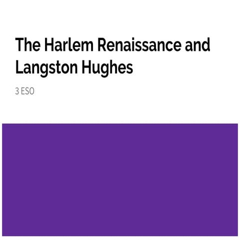Harlem renaissance and langston hughes | PPTX
