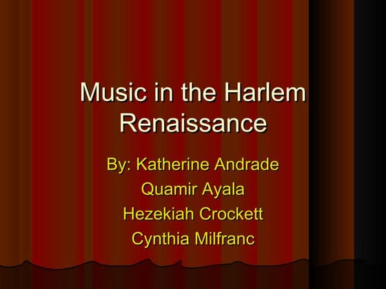 Harlem Renaissance Visual Art | PPT