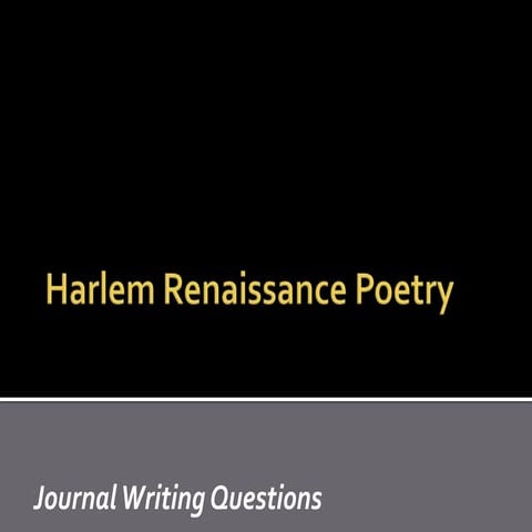 Harlem renaissance poetry | PPTX