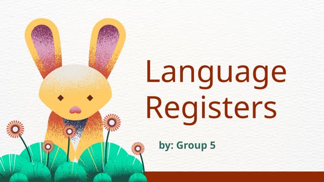 Purposive Communication Language Registers | PPTX