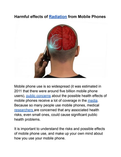 Effects of Mobile Telecommunication Radiation on Human Health | PPT