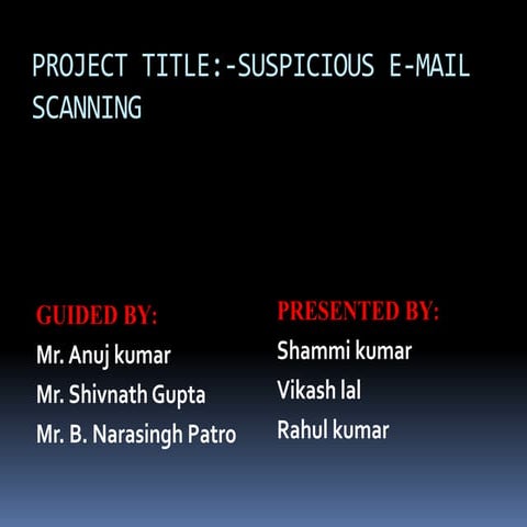 Suspicious Email Detection | PPTX