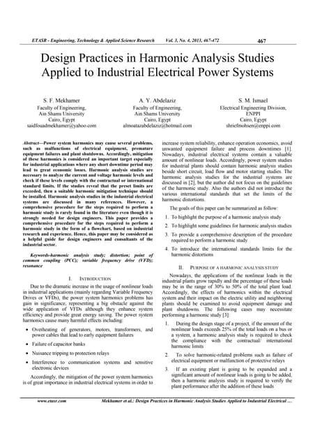 Design of Active Filter for Reducing Harmonic Distortion in Distribution Network | PDF