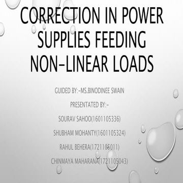 Harmonic correction in power supplies feeding non linear loads | PPTX