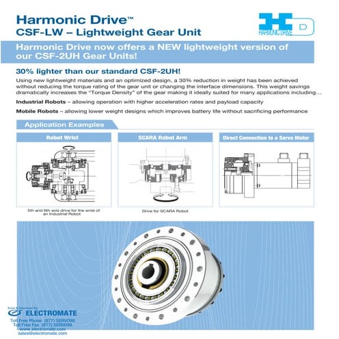 Harmonic csf lw_specsheet | PDF