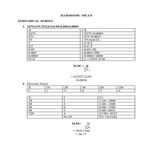 Harmonic mean | PDF