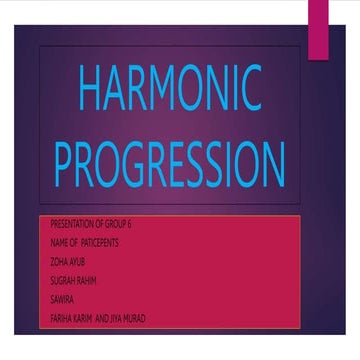 HARMONIC PROG RESSION.pptx. Made by Zoha Ayub | PPTX