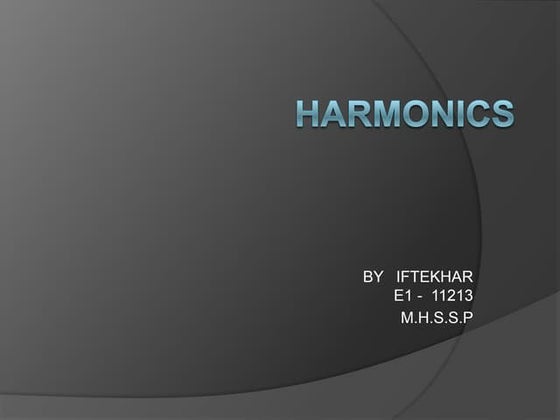 Harmonics in rotating machines | PPTX