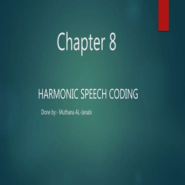 Harmonic speech coding | PPT