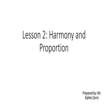 Harmony and proportion | PPTX