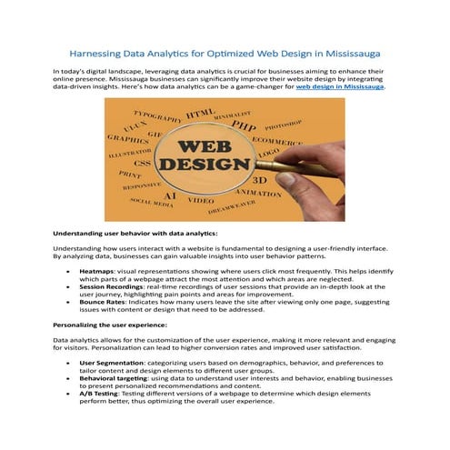Harnessing Data Analytics For Optimized Web Design In Mississauga Pdf