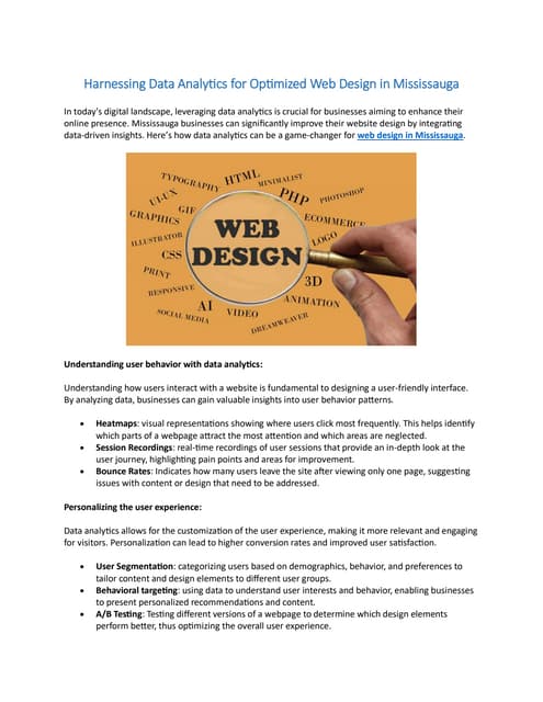 Harnessing Data Analytics For Optimized Web Design In Mississauga Pdf