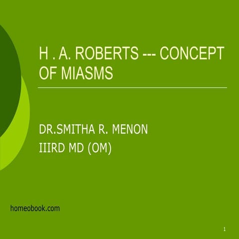 HA Robert Concept of miasm .pdf homeopathy | PDF