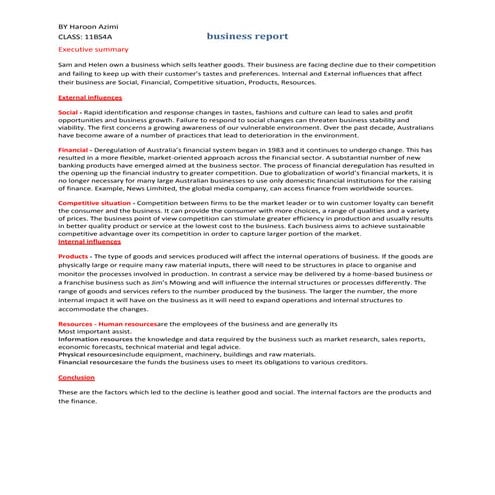 Busines report writing | PDF