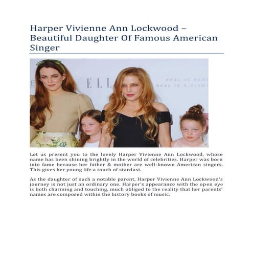 Harper Vivienne Ann Lockwood Beautiful Daughter Of Famous American ...