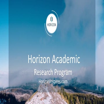 Horizon Academic Research Program Fall 2020 Information Session | PDF