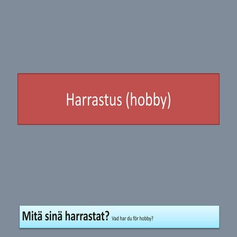 Harrastus (hobby) | PPTX