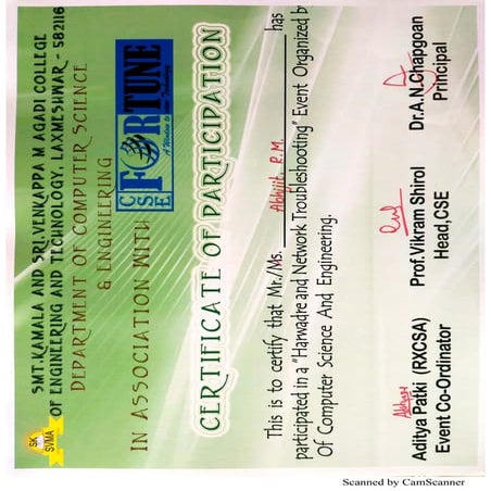 Hardware and Networking certificate | PDF