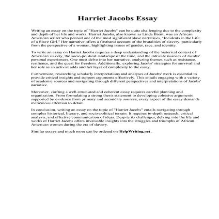 Harriet Tubman Essay | PDF