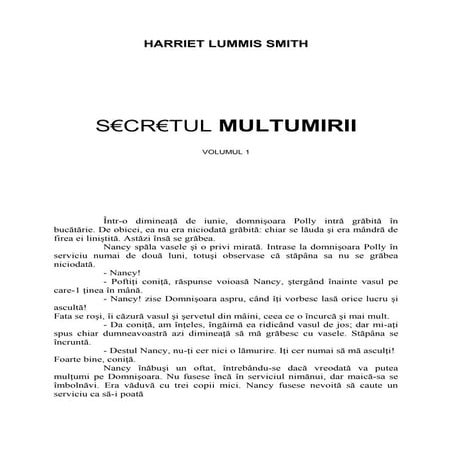 Harriet lummis smith secretul multumirii (pollyanna) 1, 2 , 3 | ODT