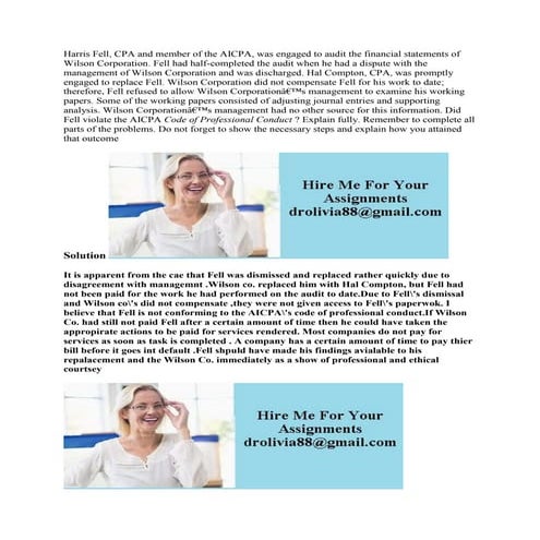 Harris Fell- CPA and member of the AICPA- was engaged to audit the fin.docx