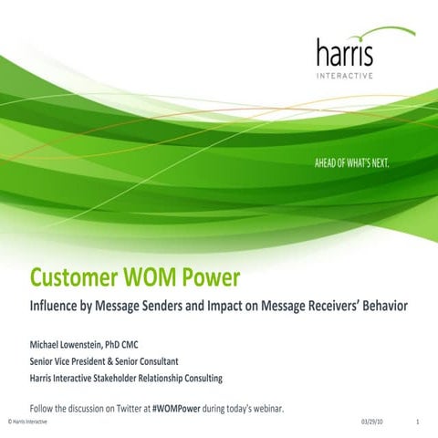 Harris Interactive Customer Wom Power Final | PPT