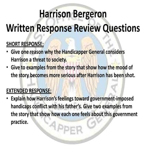 Harrison bergeron written response test review | PPTX