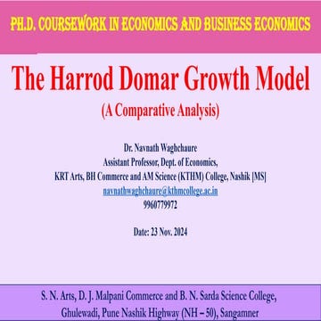 Harrod-Domar Model- Economic Development Model | PPTX