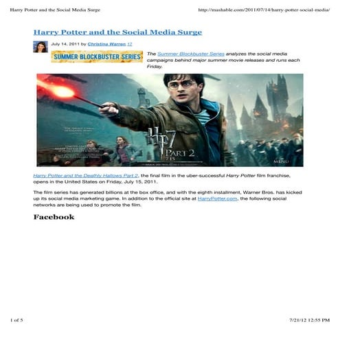 Harry potter and the social media surge | PDF