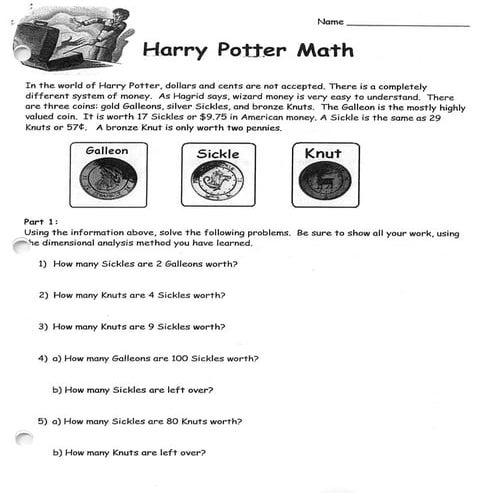 Harry potter math | PDF