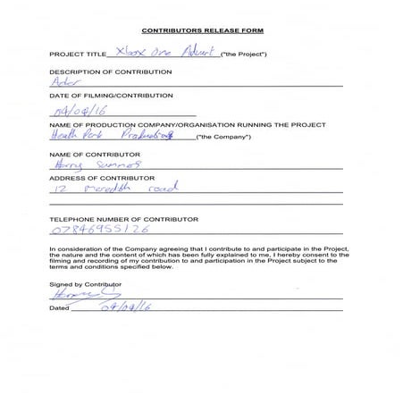 Contributors Release Form 2 | PDF