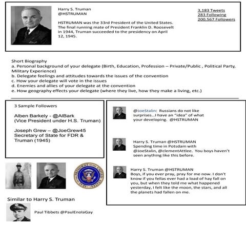 Harry s truman twitter example | PPTX | Elections | Politics
