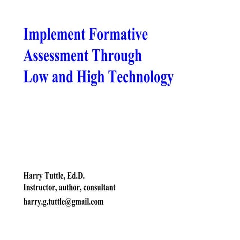 Formative Assessment and Technology | PDF