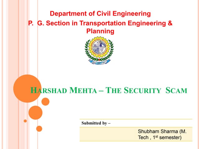 Harshad mehta scam (1992) | PPTX