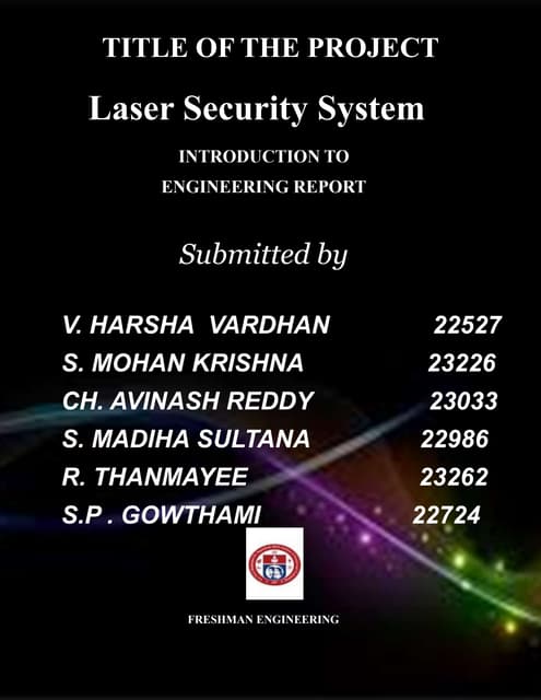 laser security alarm (Physics investigatory project 12) | DOCX
