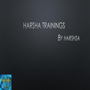 Harsha trainings.pptx | PDF