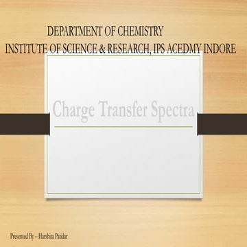 Charge-Transfer-Spectra. metal to metal, metal to ligand | PDF