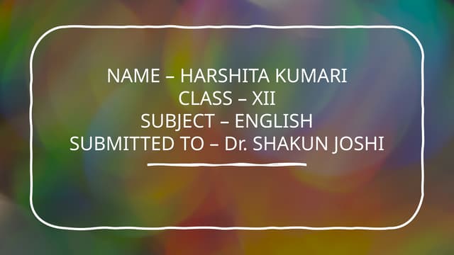 ENGLISH Project class 12 ppt final project last lesson ppt | PDF