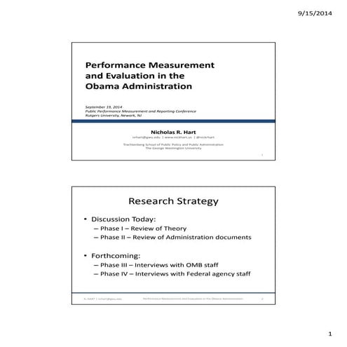 Performance Measurement and Evaluation in the Obama Administration | PDF